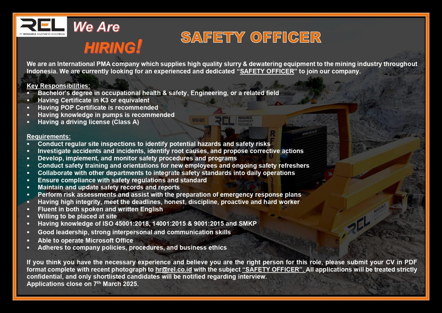 JOB VACANCY – REL